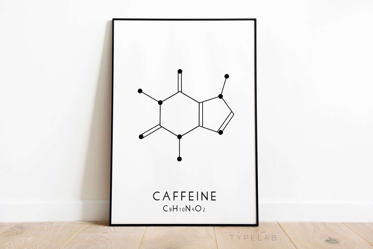 Caffeine Molecule Printable | Coffee Chemistry Wall Art (digital ...