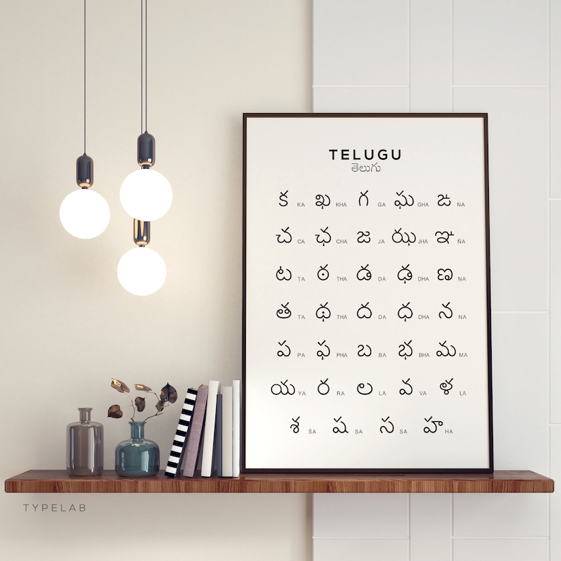 Telugu Alphabet Printable Art | Language Learning Wall Art - Instant ...