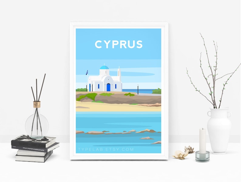Cyprus Art Print Cyprus Travel Print Mediterranean Poster | Etsy