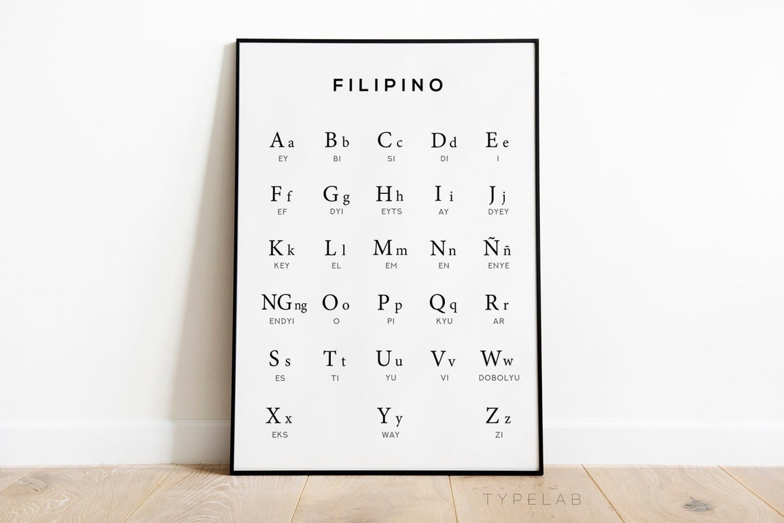 Filipino Alphabet Chart Print, Philippines Alphabet Poster, Language ...