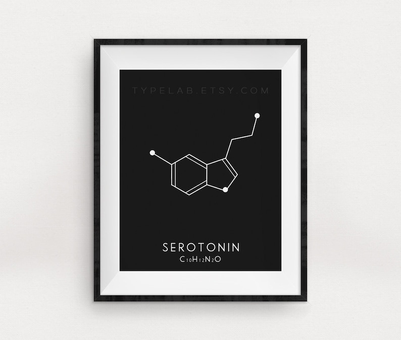 Serotonin Printable Art Chemical Molecule Digital Print - Etsy