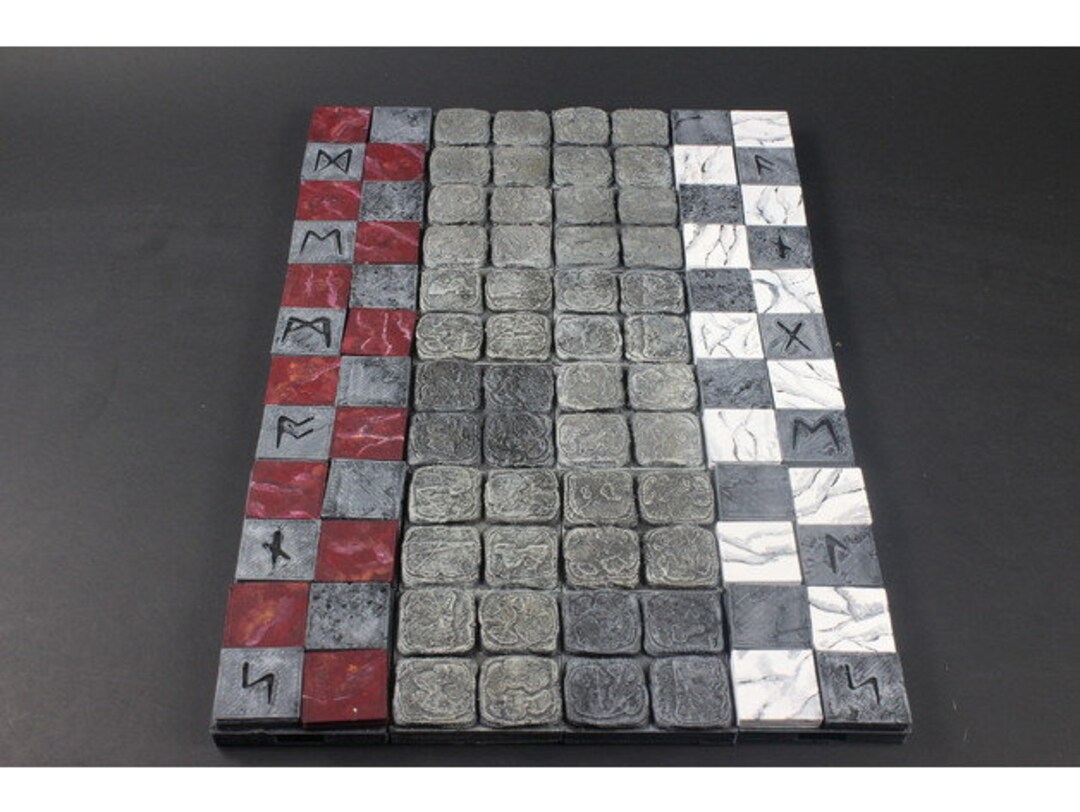3D Printed Smooth and Cut Stone Floor With Runes (25mm Scale) - Etsy