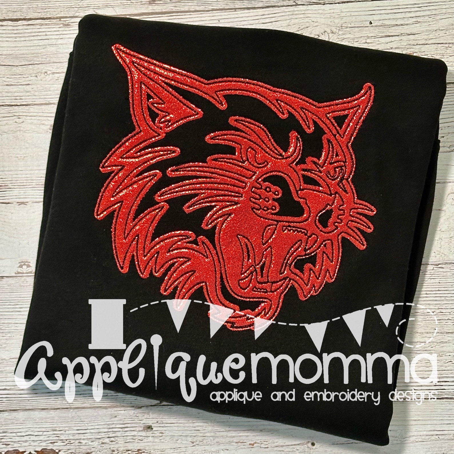 Wildcat Mascot Applique Design – Fierce School Spirit – 4x4 5x7 6x10 ...