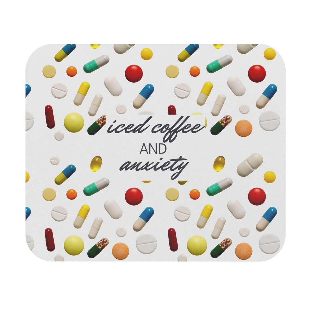 Iced Coffee and Anxiety Mouse Pad (rectangle) - Etsy