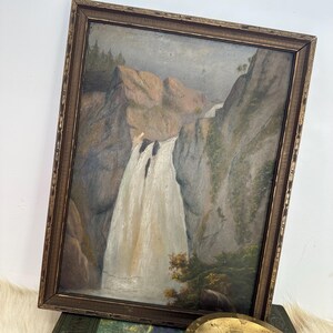 Antique Original Llamberris Waterfalls, North Wales Muted Moody Framed ...