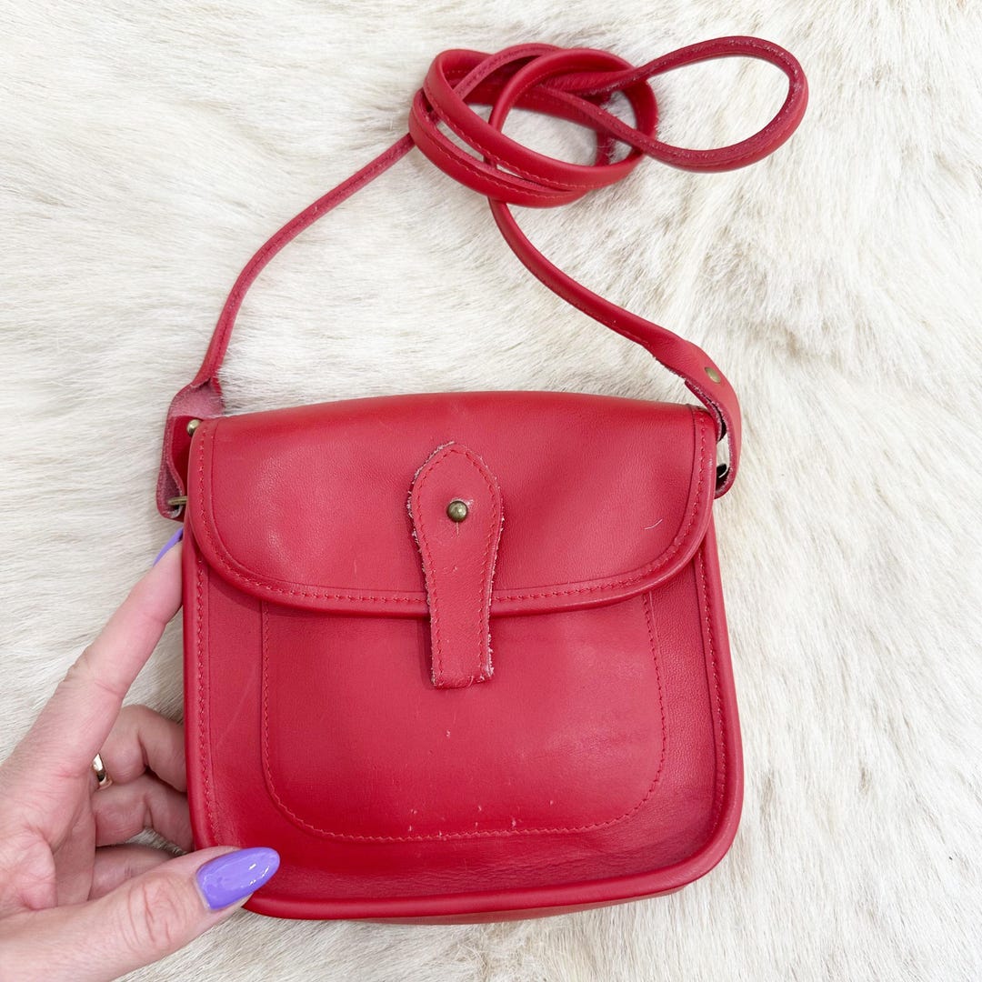 Red Leather Everyday Cross Body Bag, Made in Canada. - Etsy