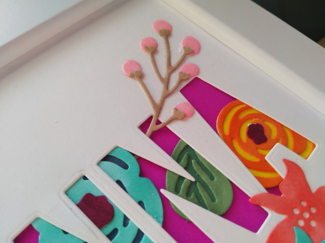 Personalised Name Frame, 3D Paper Flowers, Name Frame for Wall ...