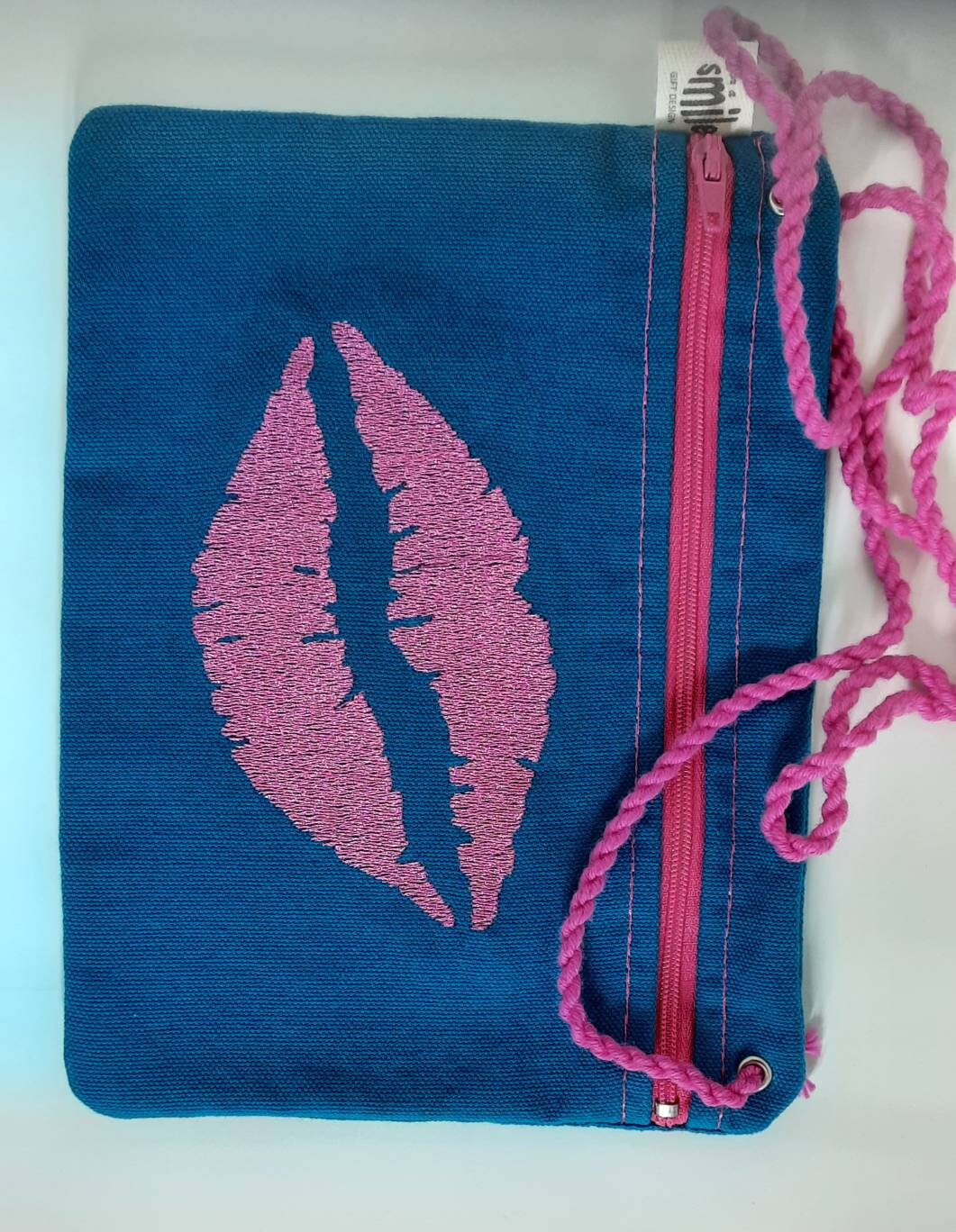 Hot Lips Embroidered Really Useful Fun & Fabulous Small Bag - Etsy