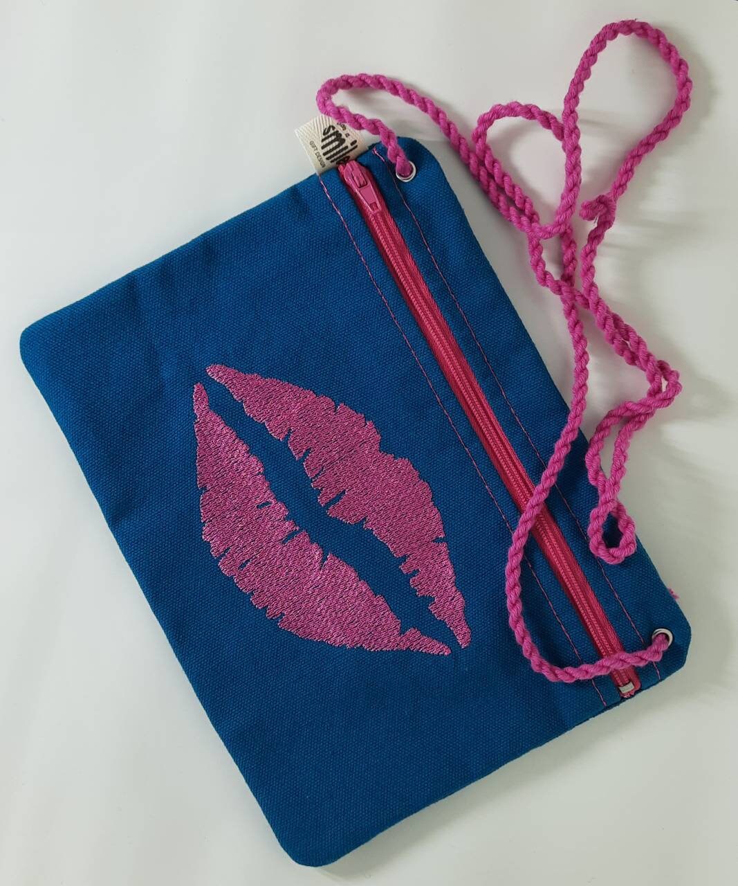 Hot Lips Embroidered Really Useful Fun & Fabulous Small Bag - Etsy
