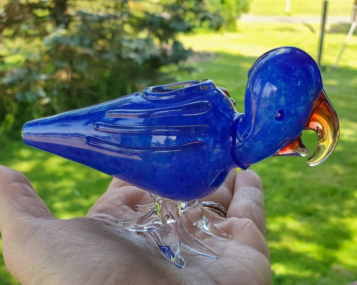 Collectible Glass Pipe Parrot Pipe Bird Lover Glass Smoking | Etsy