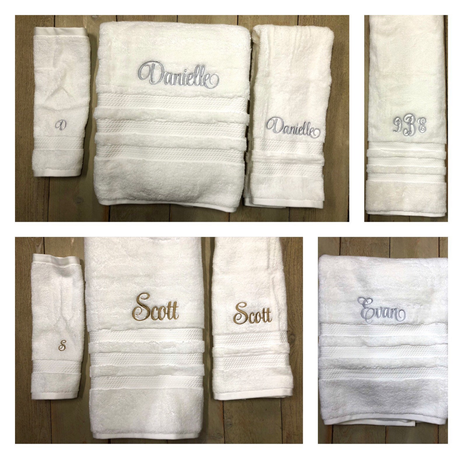 Deluxe Bath Towel Sets Embroidered Hand Towel Made to Order Towel ...