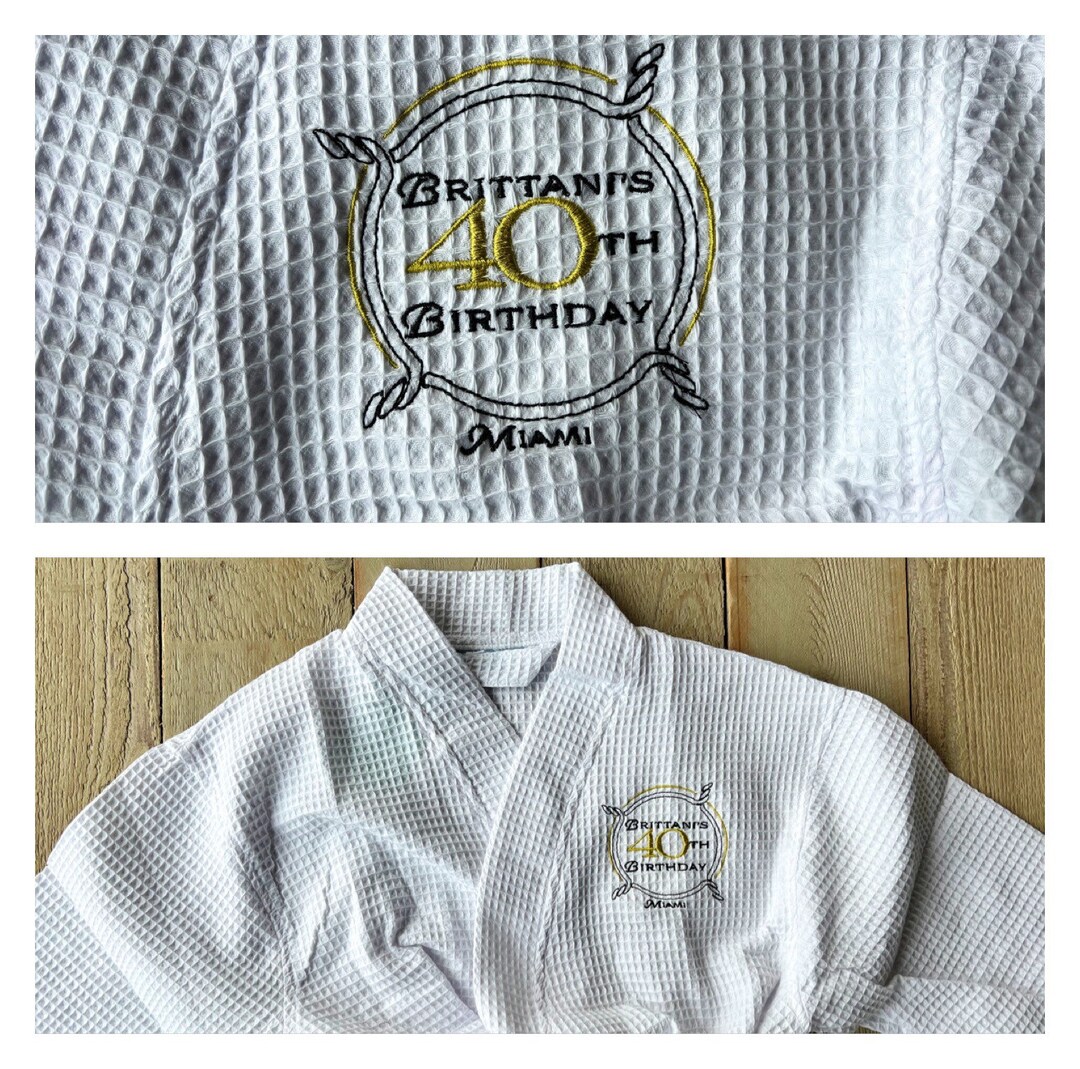 Personalized Spa Robes LONG Waffle Weave Robes Bridal Party Robes Free ...