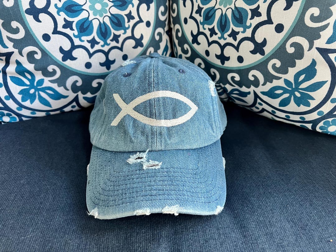 Distressed Denim Hat Custom Embroidered Baseball Hat Personalized Hat ...
