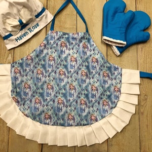 Frozen Elsa Apron Child Apron Personalized Apron Gloved Oven Mitt Made ...
