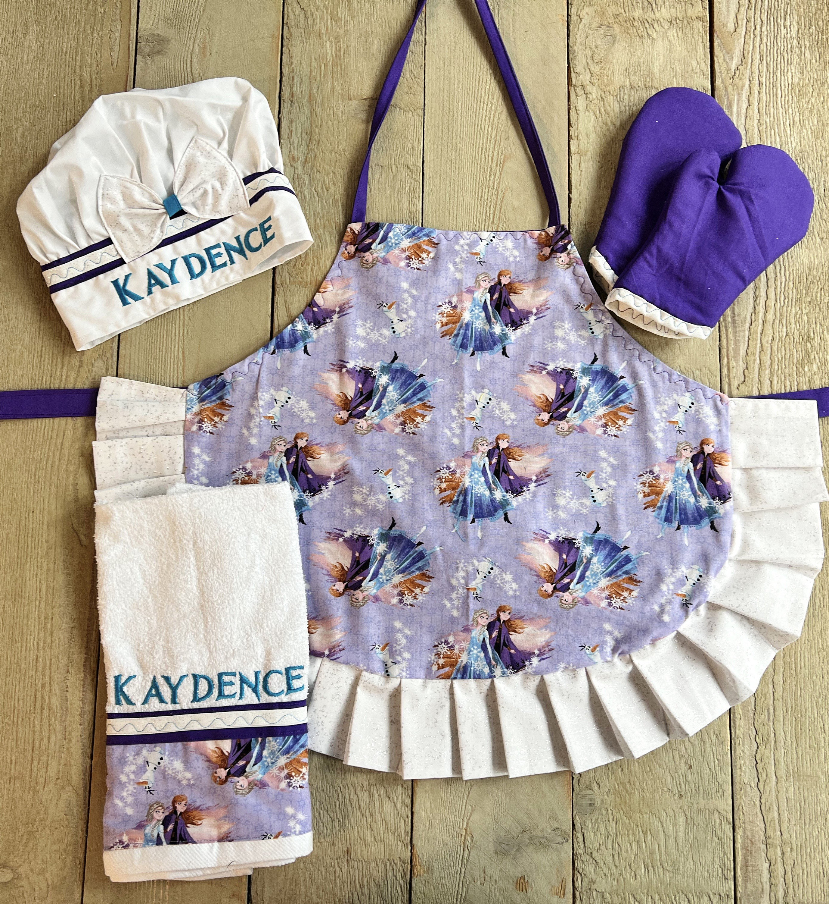 Frozen Elsa Apron Child Apron Personalized Apron Gloved Oven Mitt Made ...