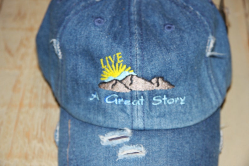 Distressed Denim Hat Custom Embroidered Baseball Hat - Etsy