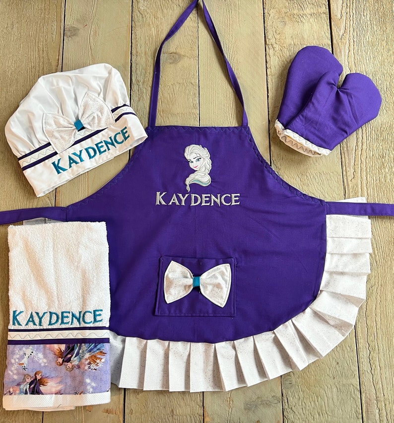 Frozen Elsa Apron Child Apron Personalized Apron Gloved Oven | Etsy