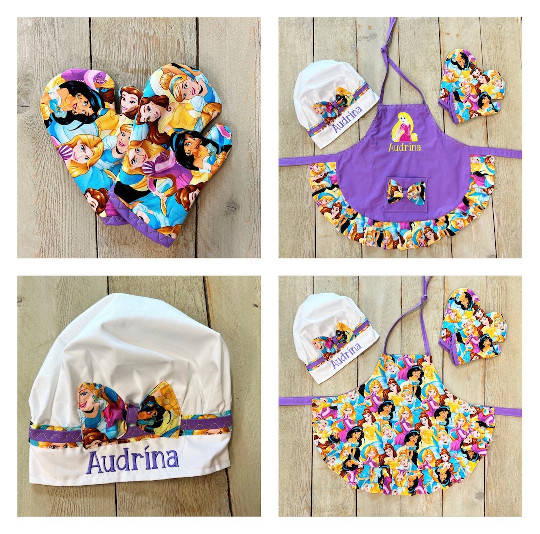 Rapunzel Embroidered Apron: Personalized Kids Apron, Chef Hat & Mitt ...