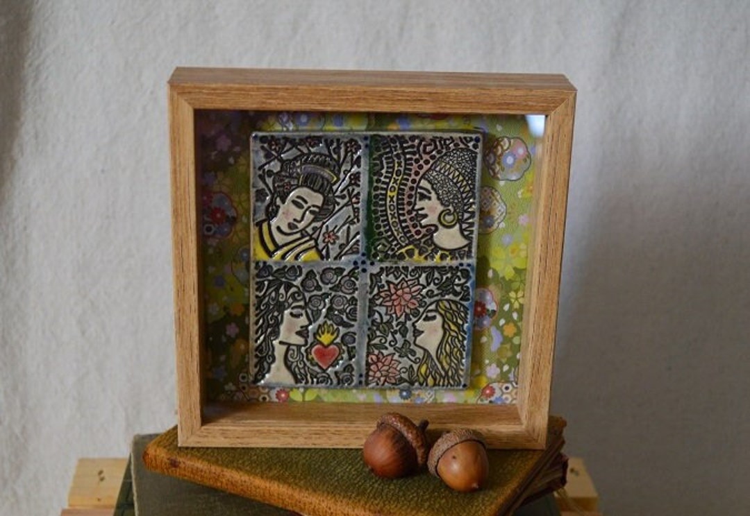 Ceramic Wall Tile, Pottery Painted Tile Art, Art Tile, Handmade Wall ...