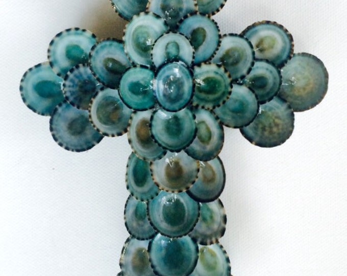 Turquoise Seashell Cross, Shell Cross, Wall Cross, Baptism Gift - Etsy