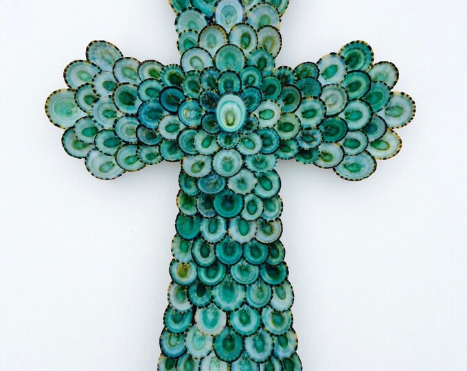 Seashell Cross, Wall Cross, Cross, Shell Cross, Limpet Cross, Coastal ...