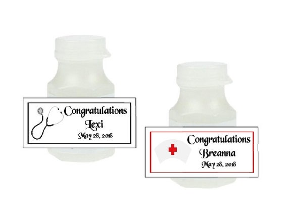 30 Personalized Nursing Graduation Party Mini Bubbles Labels - Etsy