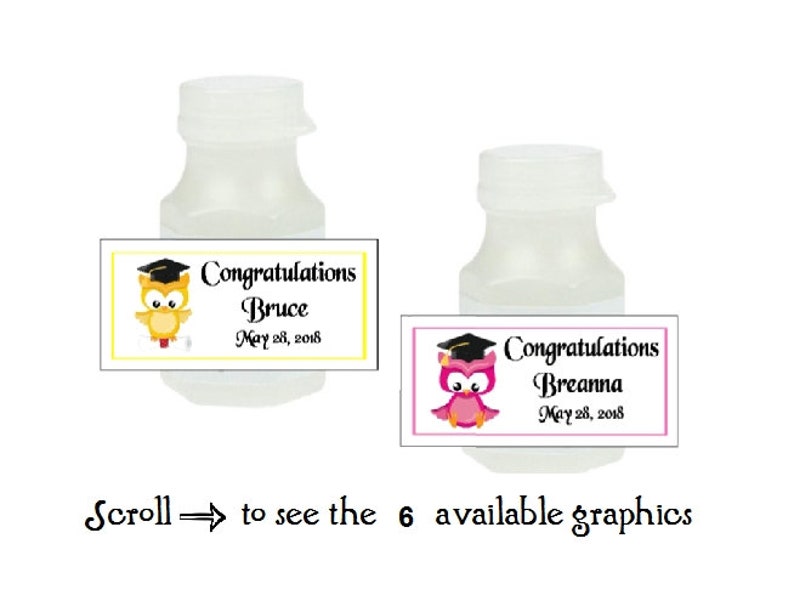 30 Graduation Owl Personalized Mini Bubble Label Wrapper - Etsy