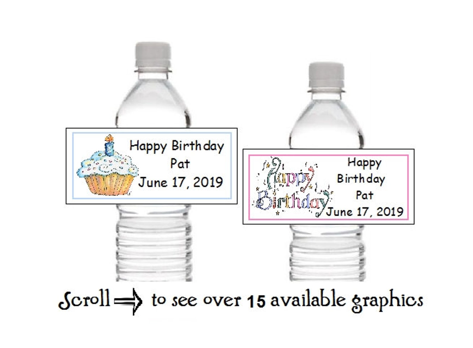 10 Personalized Happy Birthday Water Bottle Favor Labels ~over 15 ...