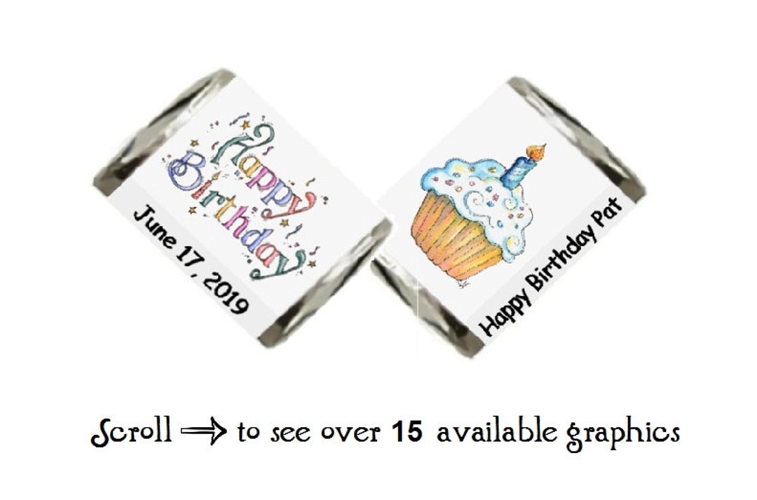 30 Personalized Happy Birthday Nugget Favor Labels ~over 15 Graphics to ...