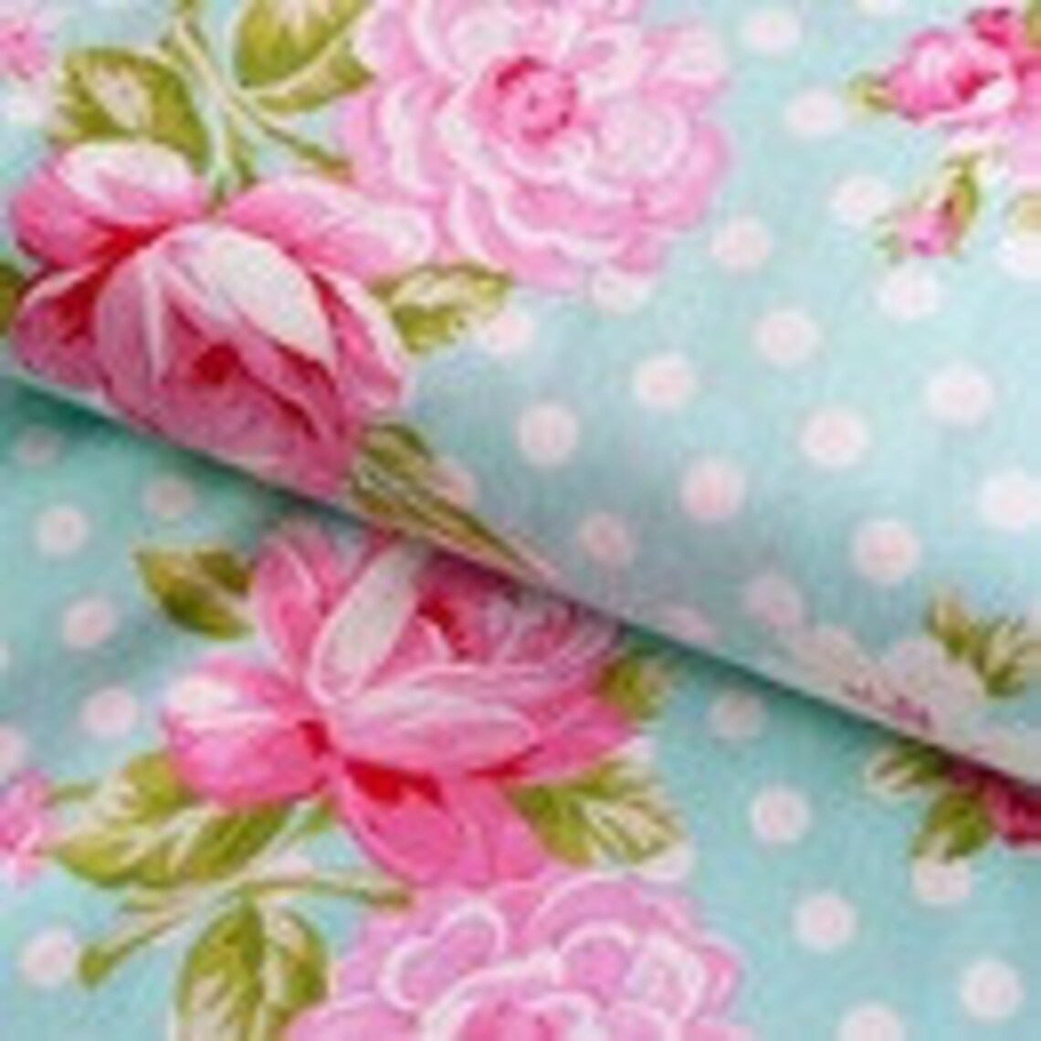 FQ Tanya Whelan Rosey _ Roses and Mums in Teal , OOP VHTF Free Spirit ...