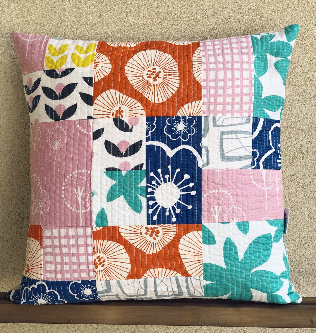 Made to Order_modern Patchwork Pillow Cover, Quilted Pillow, Modern ...