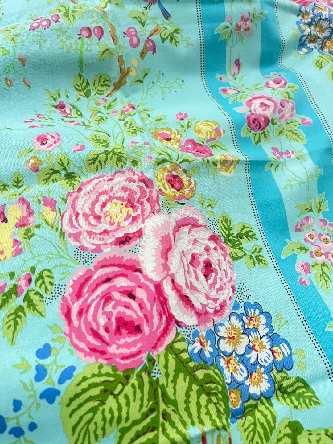 1 Yard Jennifer Paganelli Flower Power Elizabeth Rose OOP Free Spirit ...