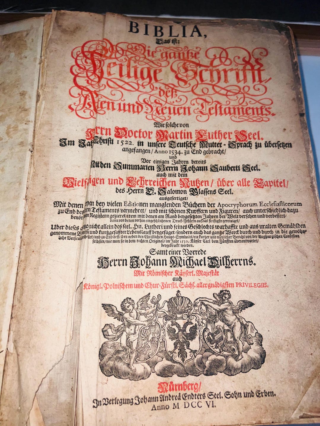 Antique Bible 1700s German Martin Luther Bible 1706 - Etsy