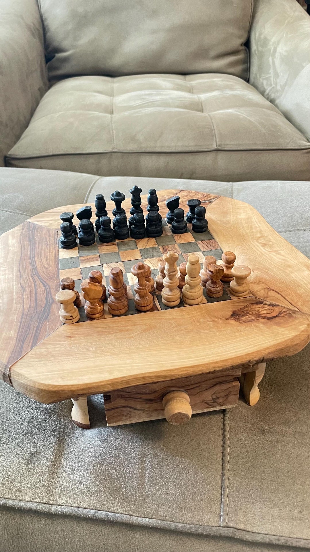 Wooden Chess Board Game. Beautiful Piece to Have as Centerpiece in Any ...