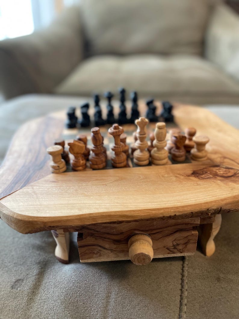 Wooden Chess Board Game. Beautiful Piece to Have as Centerpiece in Any ...