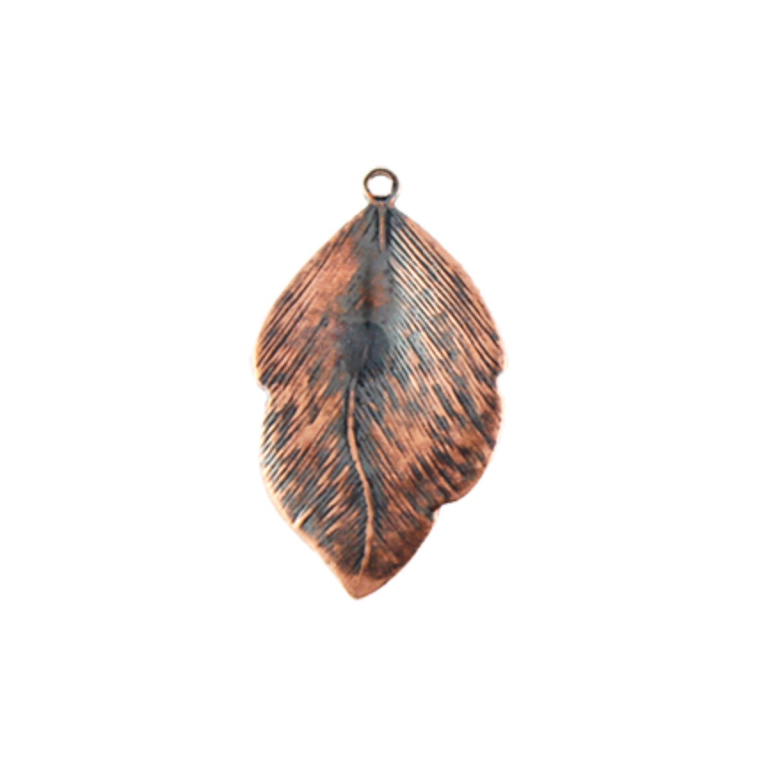 Nature Deva Antiqued Rose Leaf Charm - Etsy