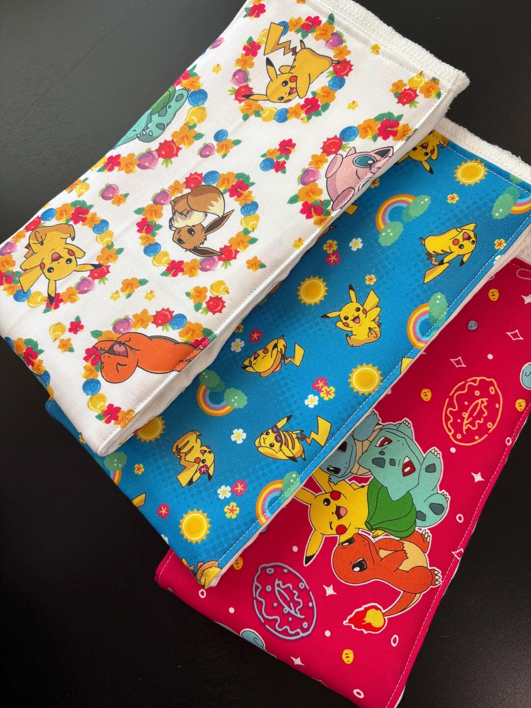 Burp Cloths, Girl, Pokémon, Eevee, Bulbasaur, Pikachu, Squirtle, Baby ...