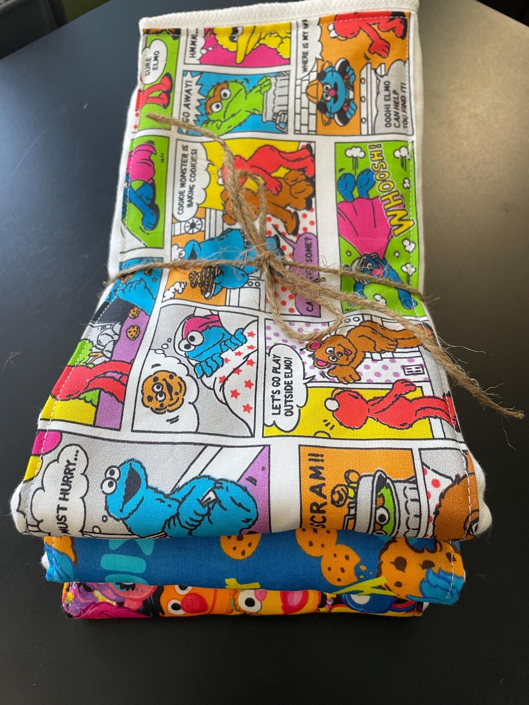 Burp Cloths, Sesame Street, Big Bird, Cookie Monster, Oscar the Grouch ...