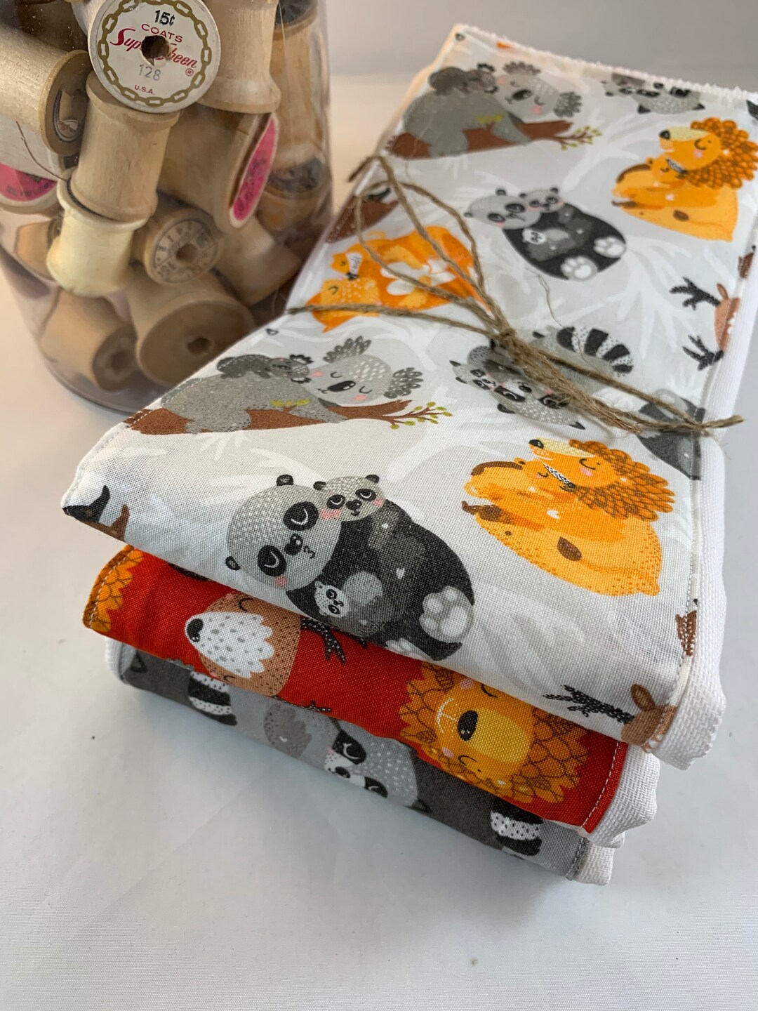 Burp Cloths, Forest, Raccoon, Fox, Koala, Panda, Lion, Baby Shower - Etsy