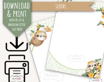PRINTABLE Letter Writing Notepaper, Llama Alpaca, Digital Letter ...
