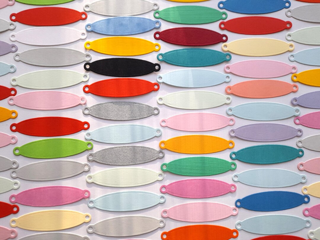 50+ Colourful Die Cut Name Plaques Ribbon Sliders for Card Making and ...