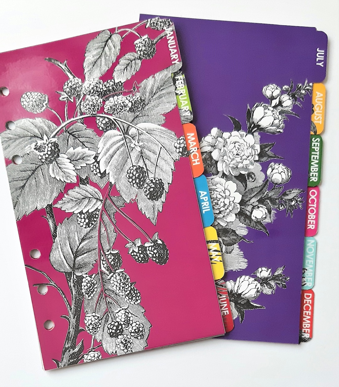 Set of 12 Monthly Dividers With a Vintage Botanical Theme, for Filofax ...