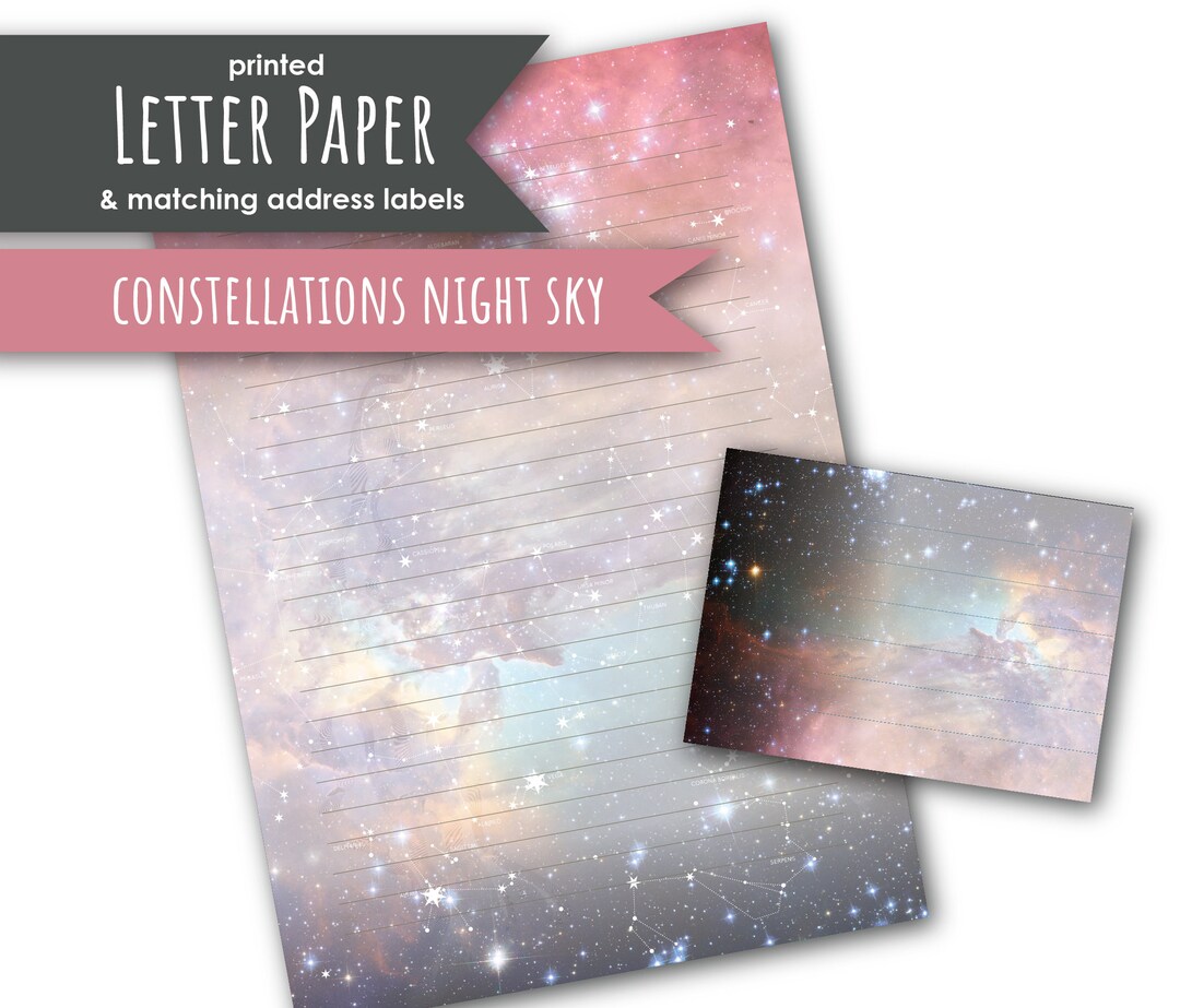 Constellations Printed Letter Writing Paper Set, Notepaper Set ...