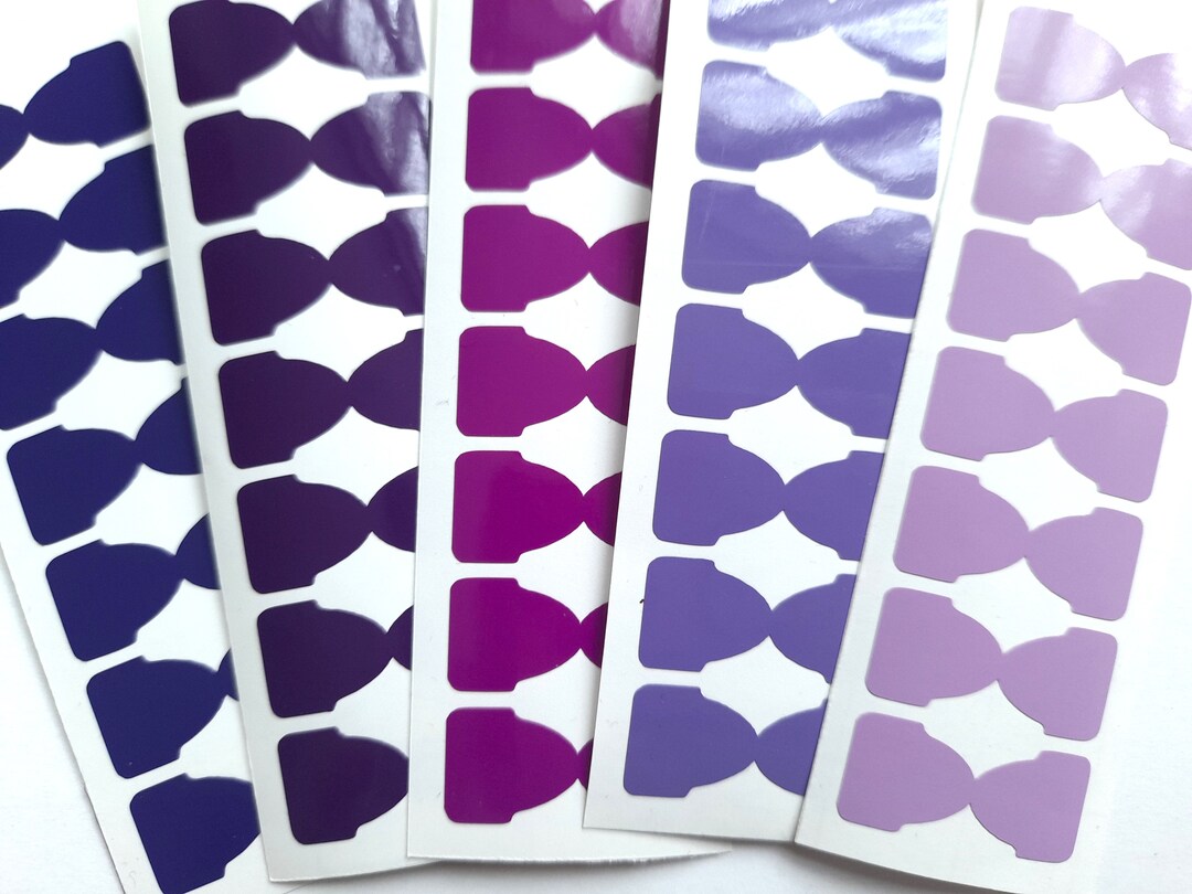 Self Adhesive Planner Tabs in 5 Shades of Purple, Tiny Tabs, Choose ...