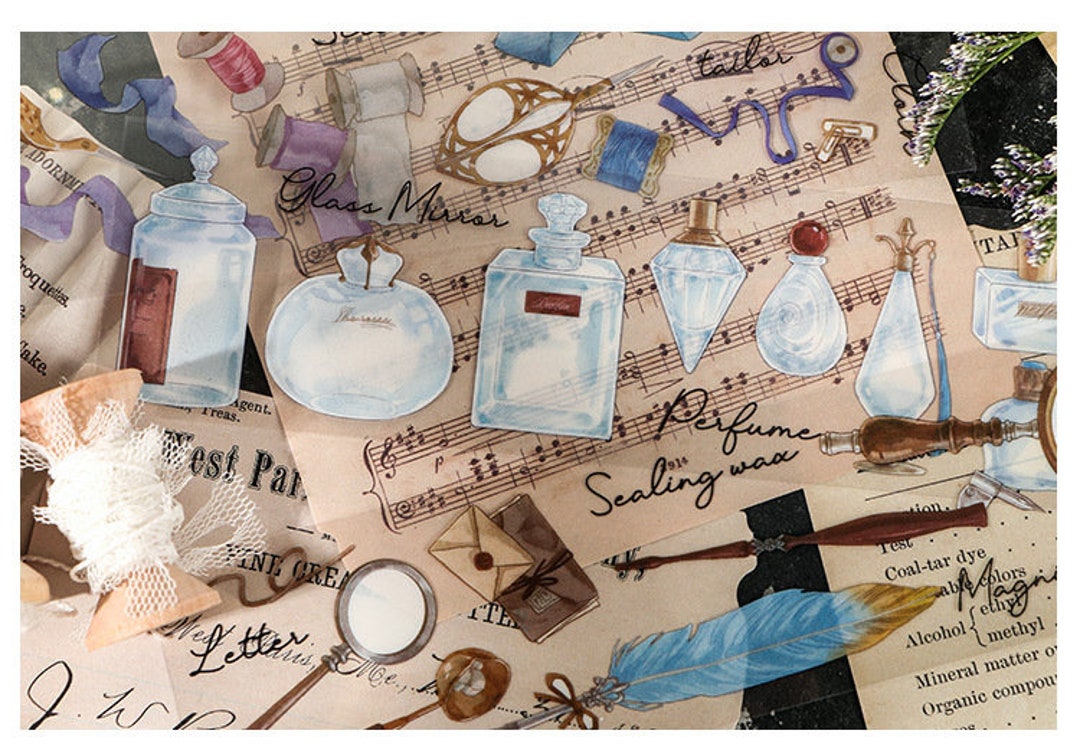 Vintage Past Times Themed Sticker Strips / Clear Stickers / Vintage ...