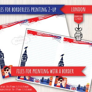 PRINTABLE Letter Writing Notepaper, London UK, Digital Letter Writing ...