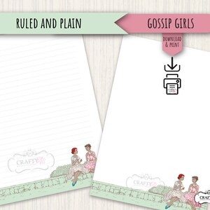 PRINTABLE Letter Writing Notepaper, Gossip Girls, Digital Letter ...