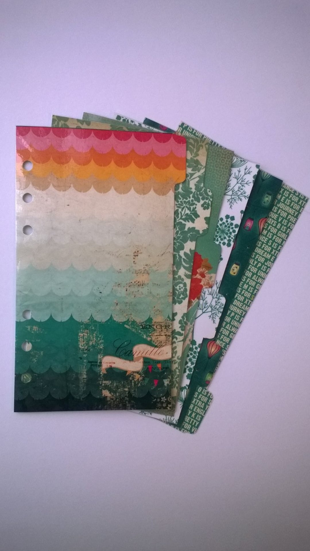 Set of 6 or 12 Dividers With a Teal Colour Theme, for Filofaxes and ...
