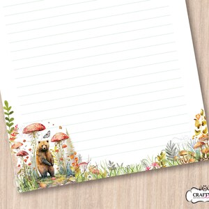 Toadstool Bear Printed Letter Writing Paper Set, Notepaper Set ...
