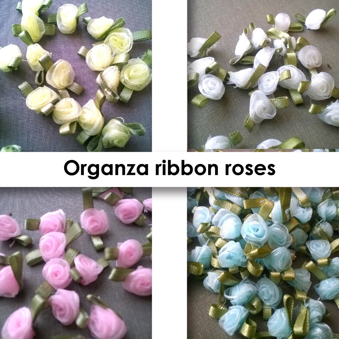 20 Organza Ribbon Roses, in a Choice of Four Colours - Etsy
